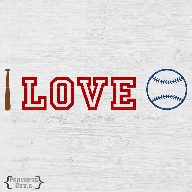 I LOVE BASEBALL BAT Digital File Sports File for - Etsy