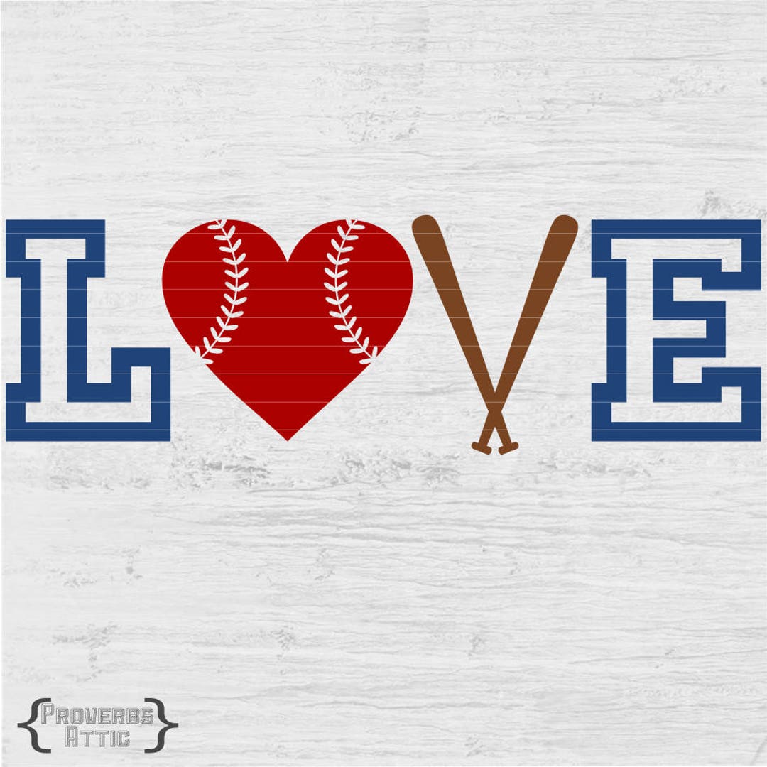 LOVE BASEBALL BATS Heart Stitches Sports File for T-shirt/iron-on ...