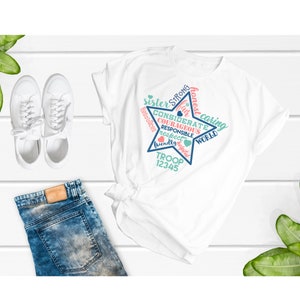 SCOUTS Girl Inspirational STAR With Custom Troop Number for Iron-on ...