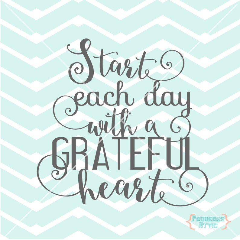 Start Each Day With a Grateful Heart Quote Motivational Vinyl - Etsy