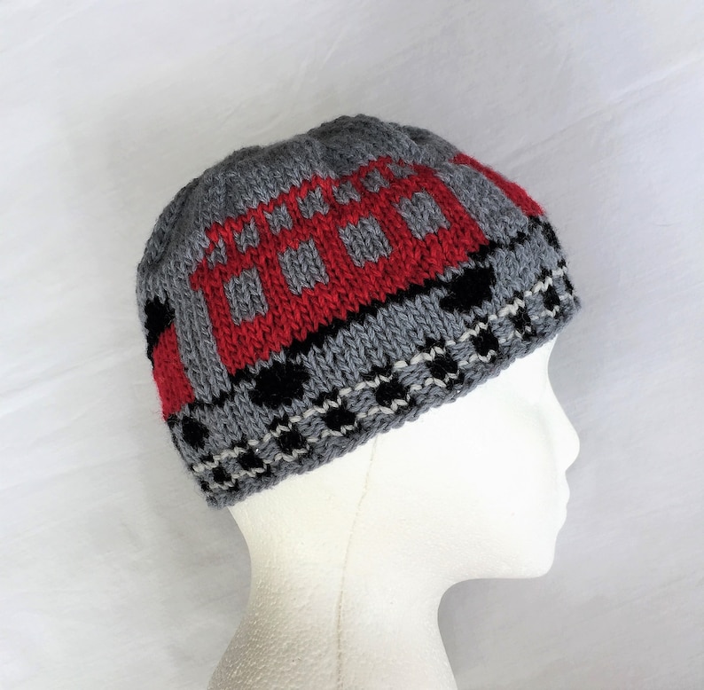 Train & Tracks Hat - Locomotive, Coal Car, Passenger Car, Caboose ...