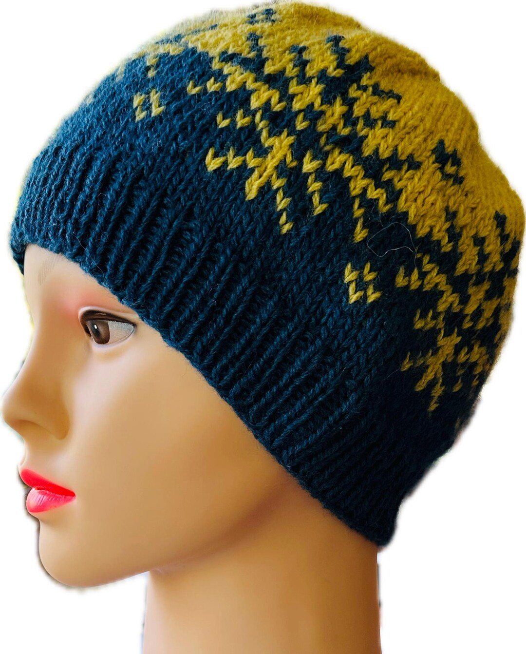 Snowflakes Hat Honoring Ukraine, Hand Knit - Etsy