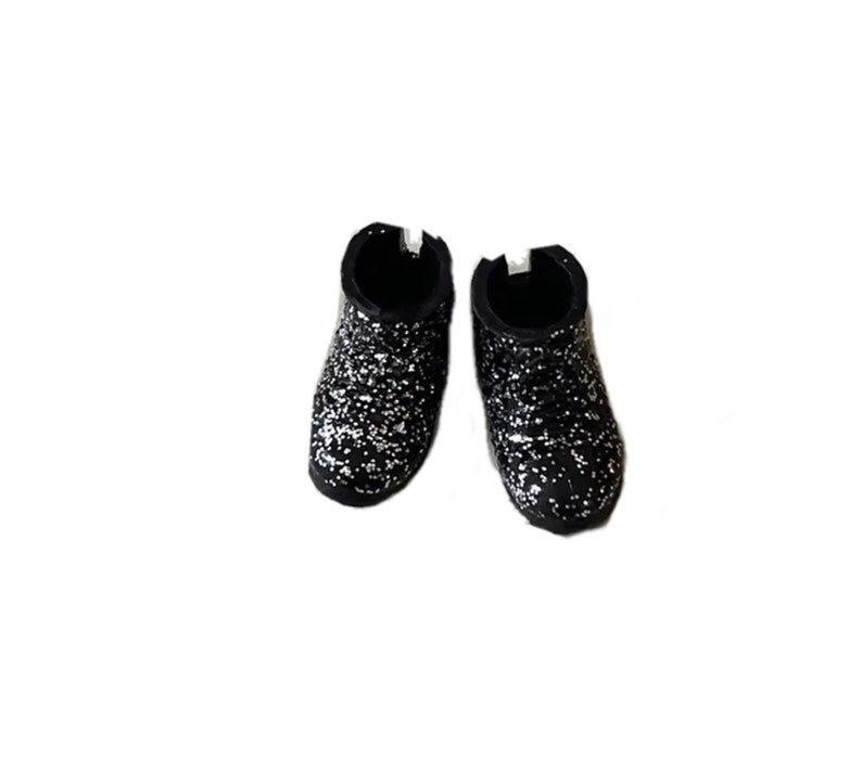 Barbie Extra Minis Doll Combat Boots Shoes Black Glitter - Etsy