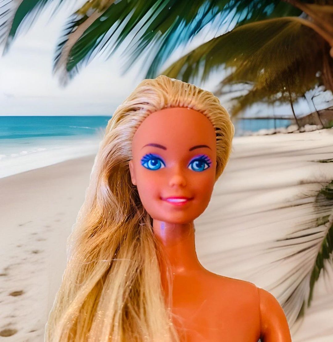 Vintage Barbie Doll Extra Long Hair Superstar Face For Parts Repair Nude Etsy