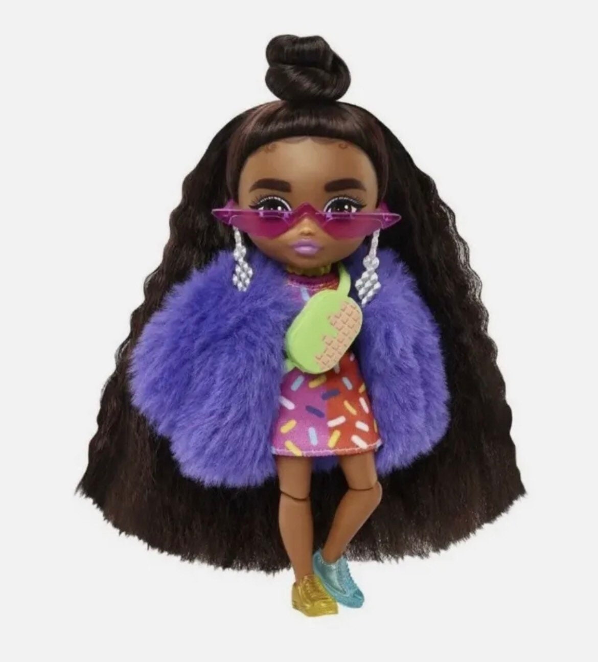 Barbie Extra Minis, Doll Coat, Purple, Faux Fur, Jacket, Fits 5.5 Inch ...