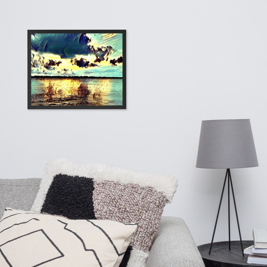 Sound, Sun, Storm, Framed Paper Poster, Seascape, Coastal, Hilton Head ...