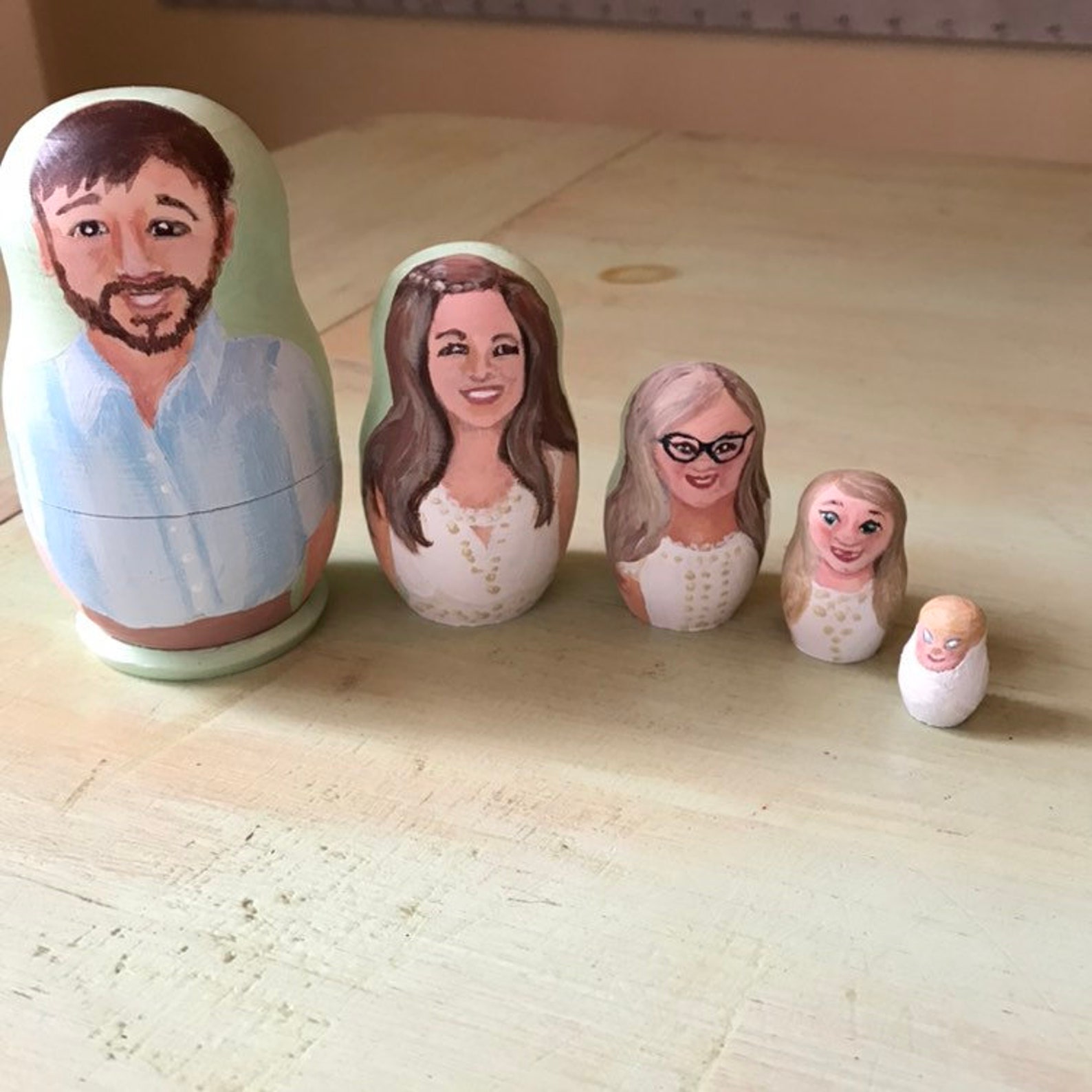 Matryoshka, Family Portrait, Birth Announcement, Personalized Gift ...