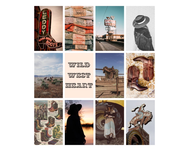 30pc DIGITAL COLLAGE KIT Western Aesthetic wild West Heart - Etsy