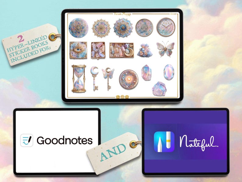 Realistic Digital Stickers Set | Pastel Dreams | Digital Stickers ...