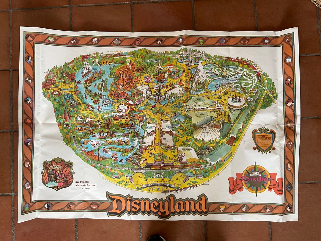 Disneyland Vintage Map,original 1978 Disneyland Map,disneyland ...