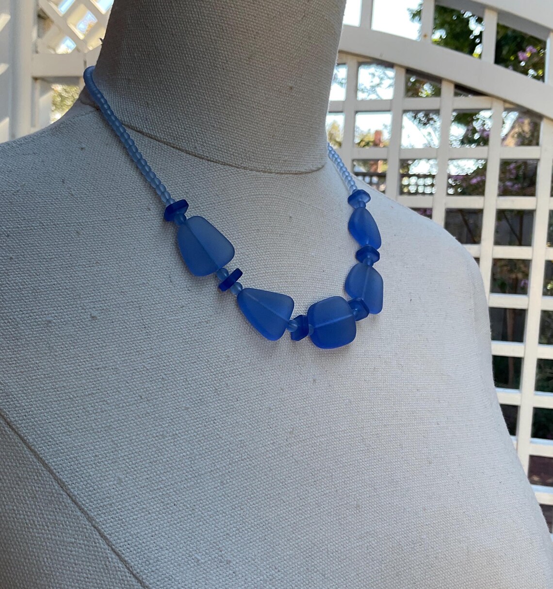 Sea Glass Necklace,women Sea Glass Jewelry,blue Sea Glass Accessories ...