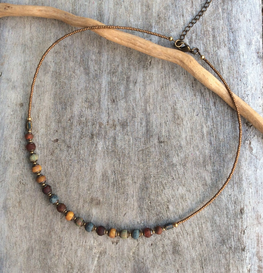 Boho Indie Necklace,earth Mother Rustic Necklace,bohemian Jewelry,czech ...