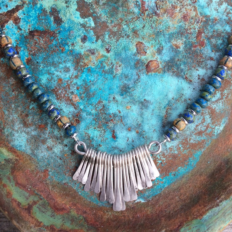 Silver Boho Necklace - Etsy