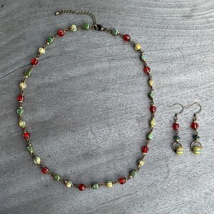 Boho Necklace,short Multi Colored Necklace,bohemian Jewelry,czech Glass ...