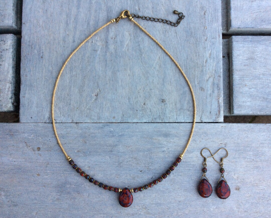 Red Teardrop Necklace,red Women Necklace,red Necklace,red Short ...