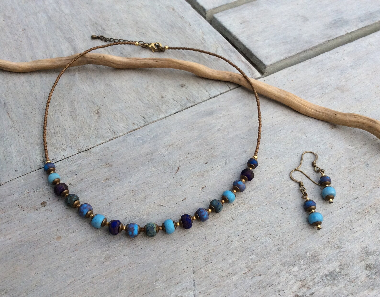 Boho Necklace for Womenmodern Jewelleryblue - Etsy