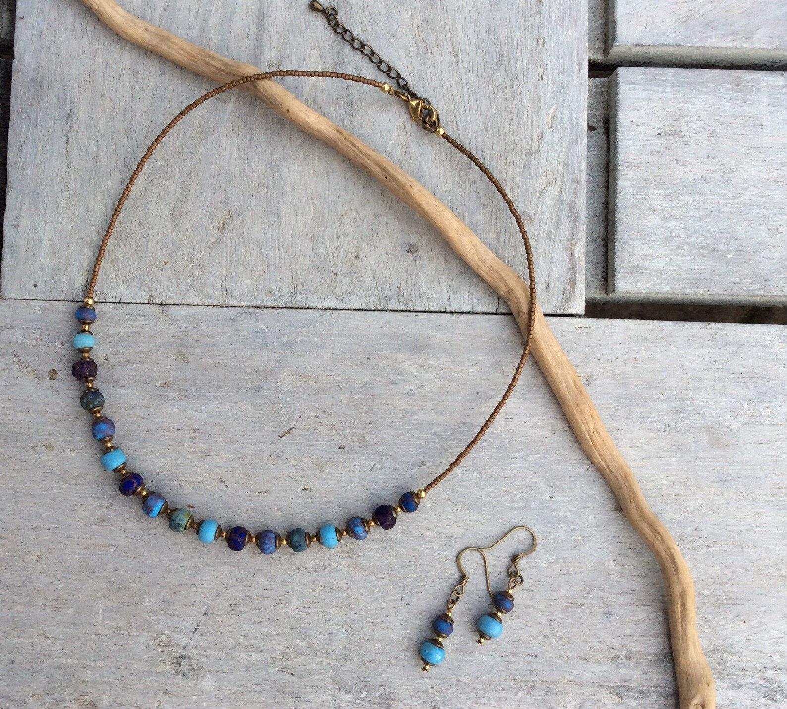 Boho Necklace for Womenmodern Jewelleryblue - Etsy