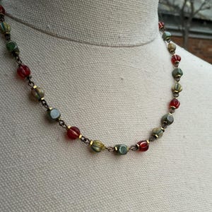 Boho Necklace,short Multi Colored Necklace,bohemian Jewelry,czech Glass ...