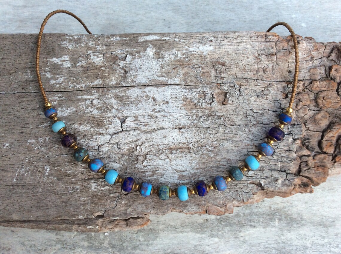 Boho Necklace for Womenmodern Jewelleryblue - Etsy