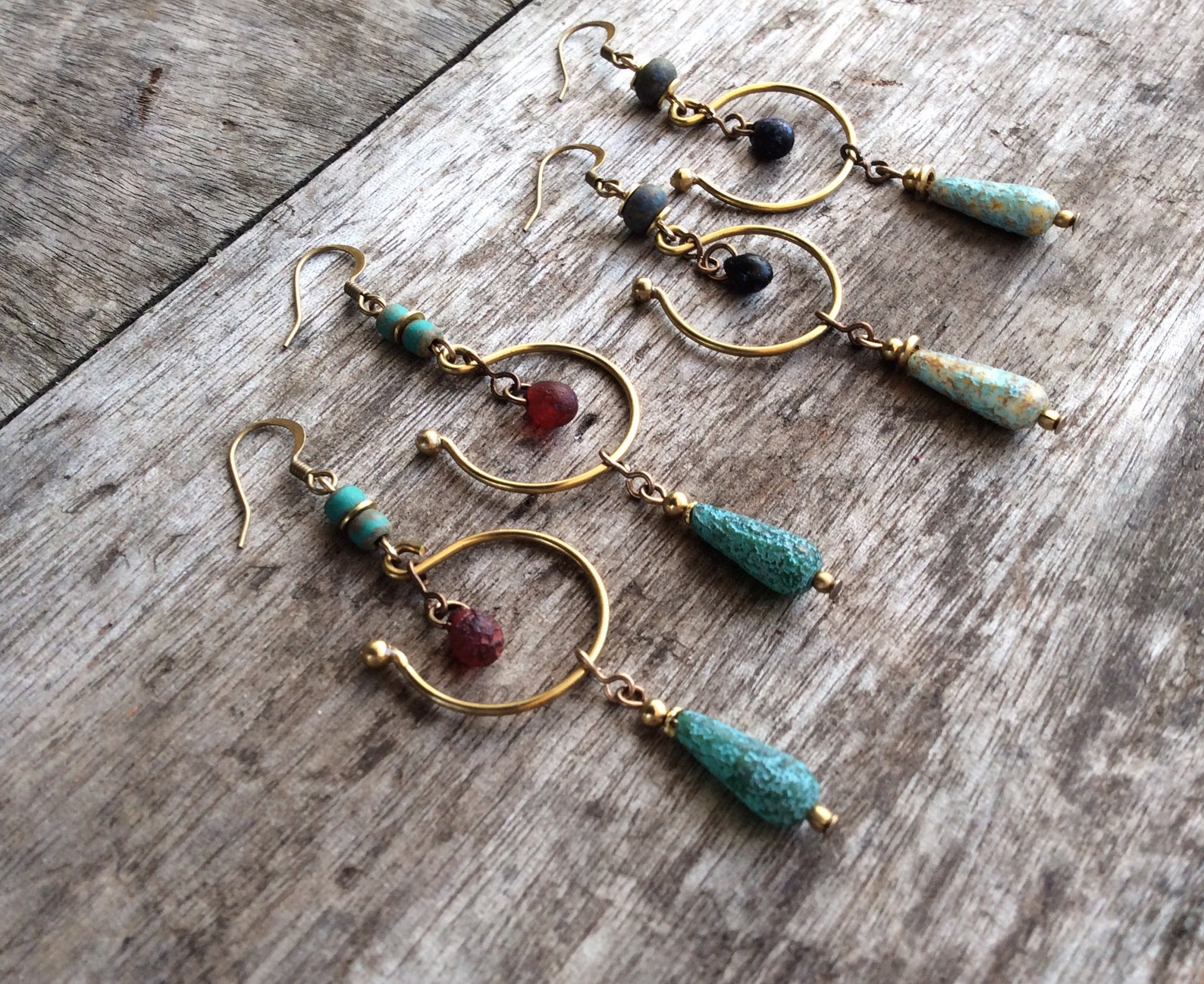 Boho Earringsboho Chic Earringsrustic Earringshippy - Etsy