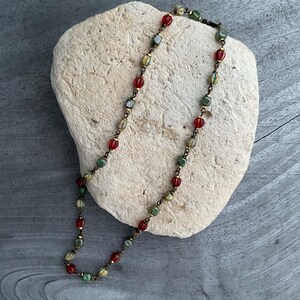 Boho Necklace,short Multi Colored Necklace,bohemian Jewelry,czech Glass ...