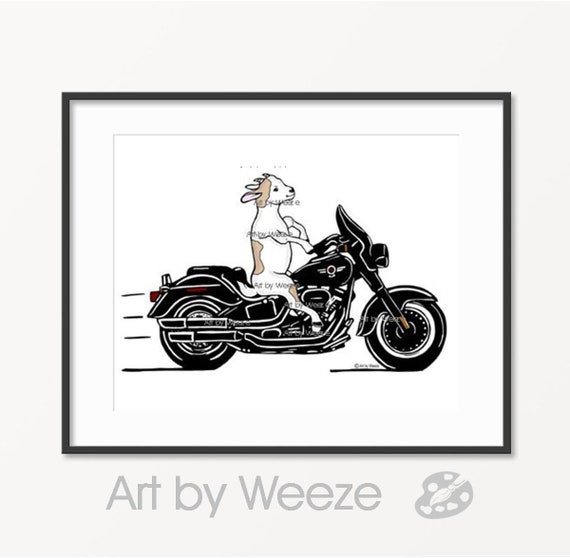 Goat Riding A Motorcycle