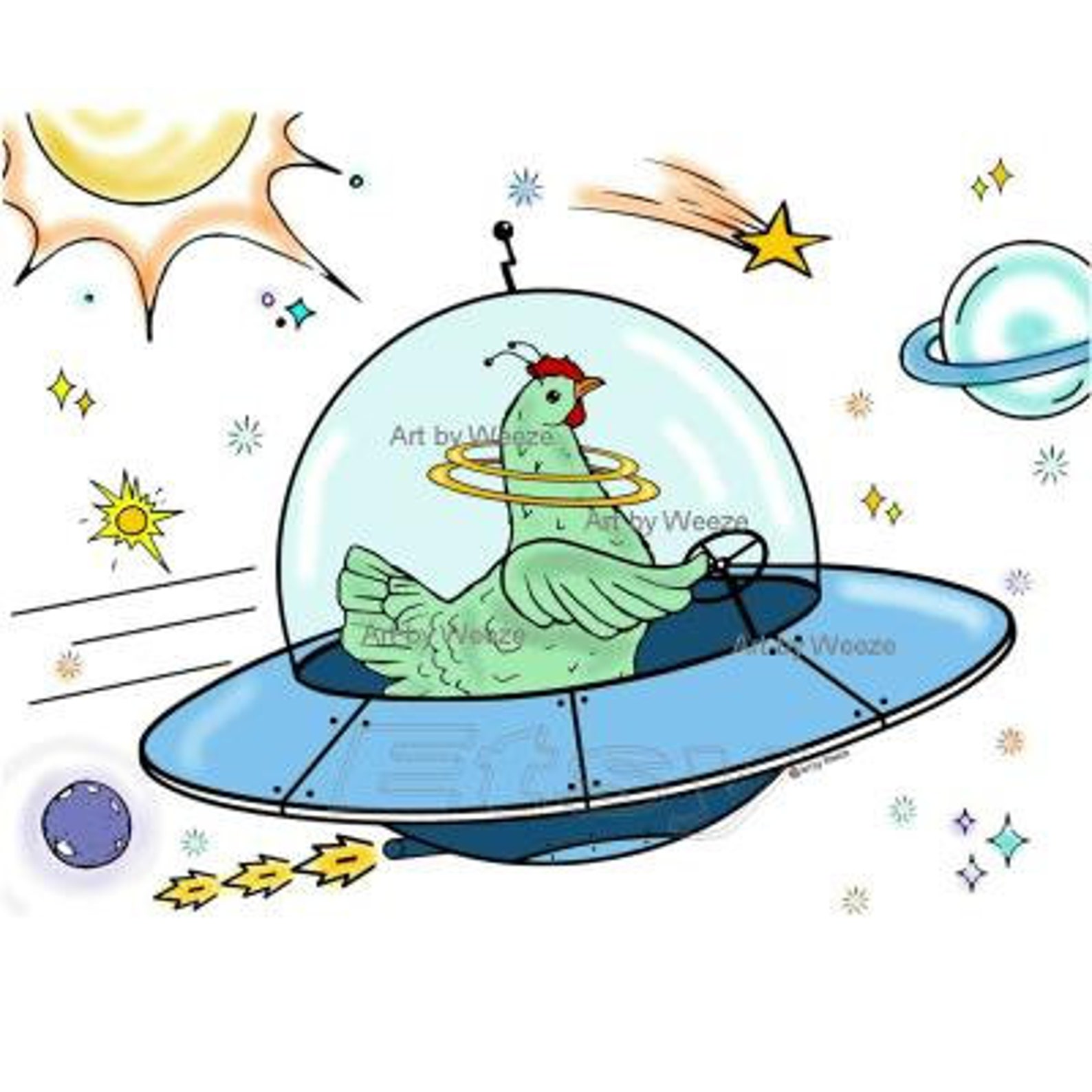 Extraterrestrial Chicken, Spaceship, Chickens, UFO Art, UFO, Alien ...