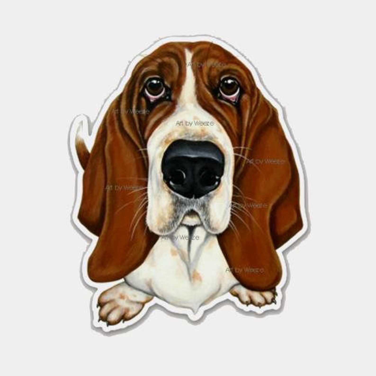 Basset Hound Sticker, Basset Hound Decal, Vinyl Decal, Basset Sticker ...