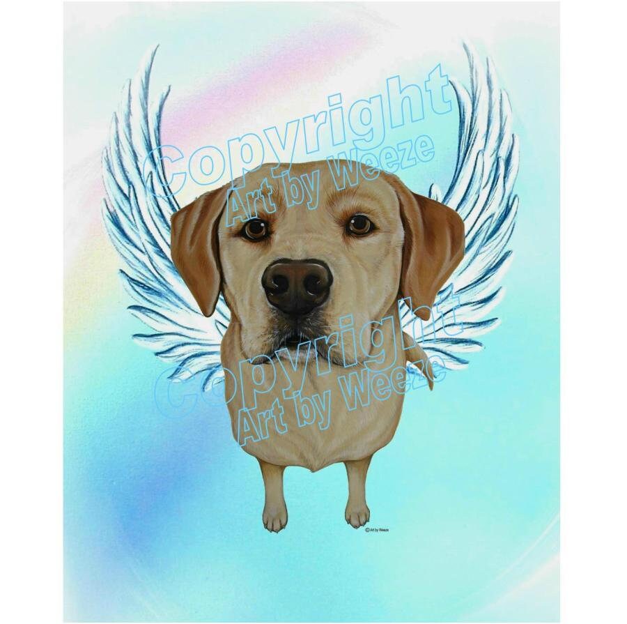 Yellow Lab Angel JPEG Printable Download Labrador - Etsy