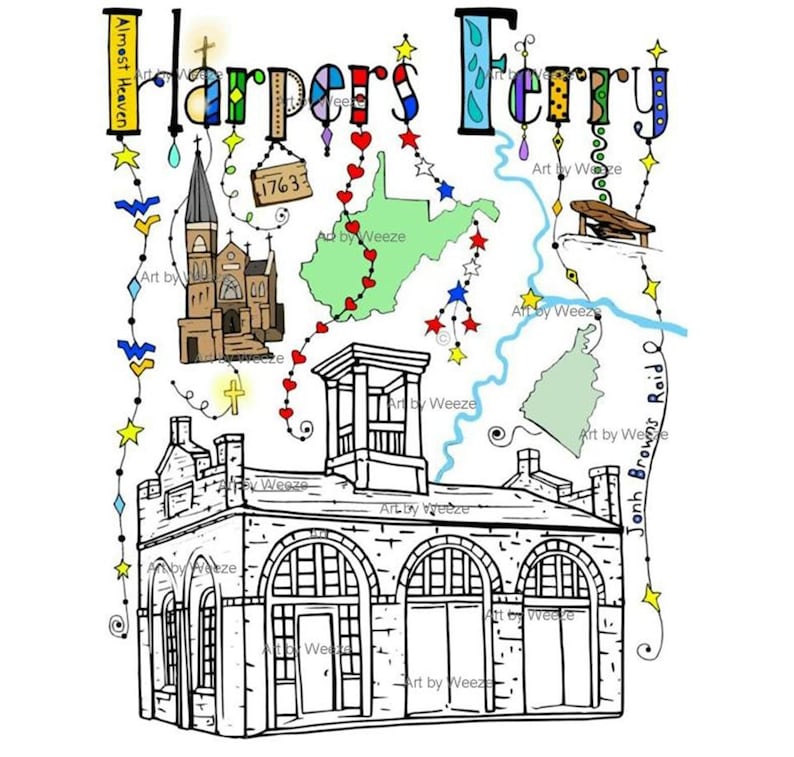 Harpers Ferry Art, Harpers Ferry Armory, John Brown's Raid, Harpers ...