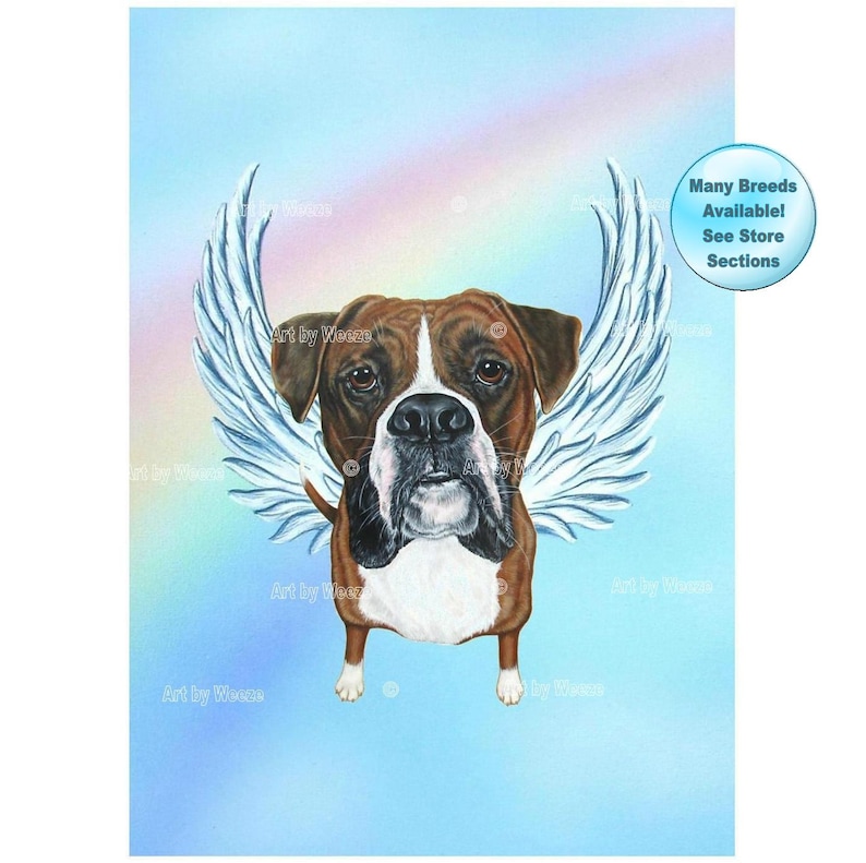 Boxer Angel Brown Boxer Art Boxer With Wings Dog Angel Pet - Etsy