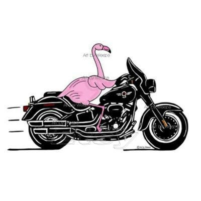 Flamingo Riding A Motorcycle, Flamingo Art, Flamingo Cartoon Art ...