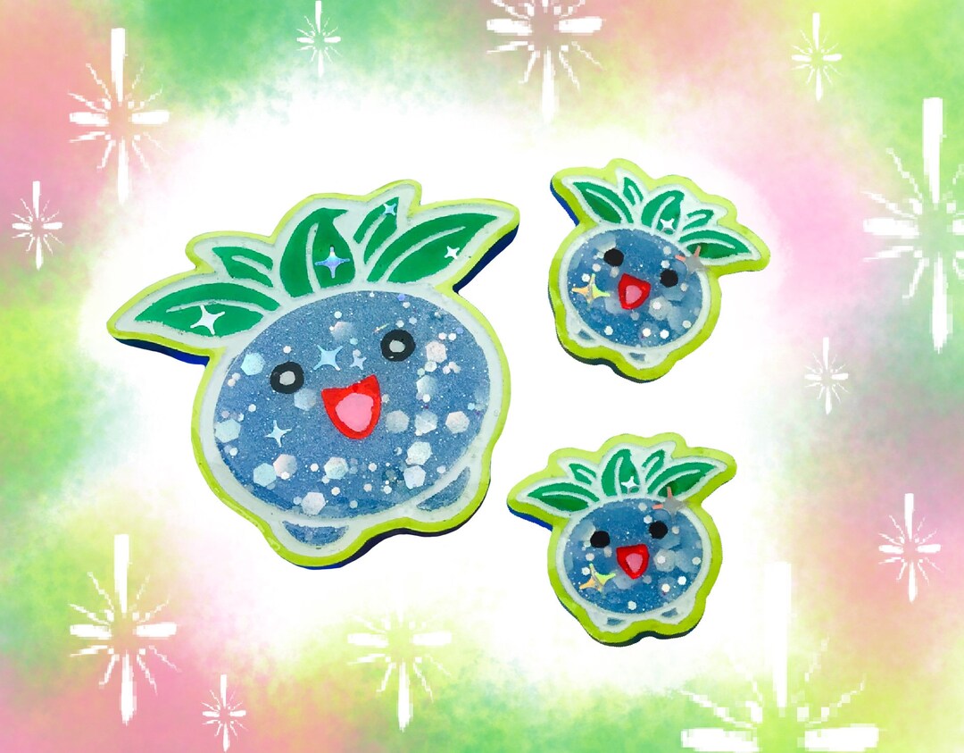 Super Shiny Poke Pin Badges and Necklace Bio Resin Glitter - Etsy