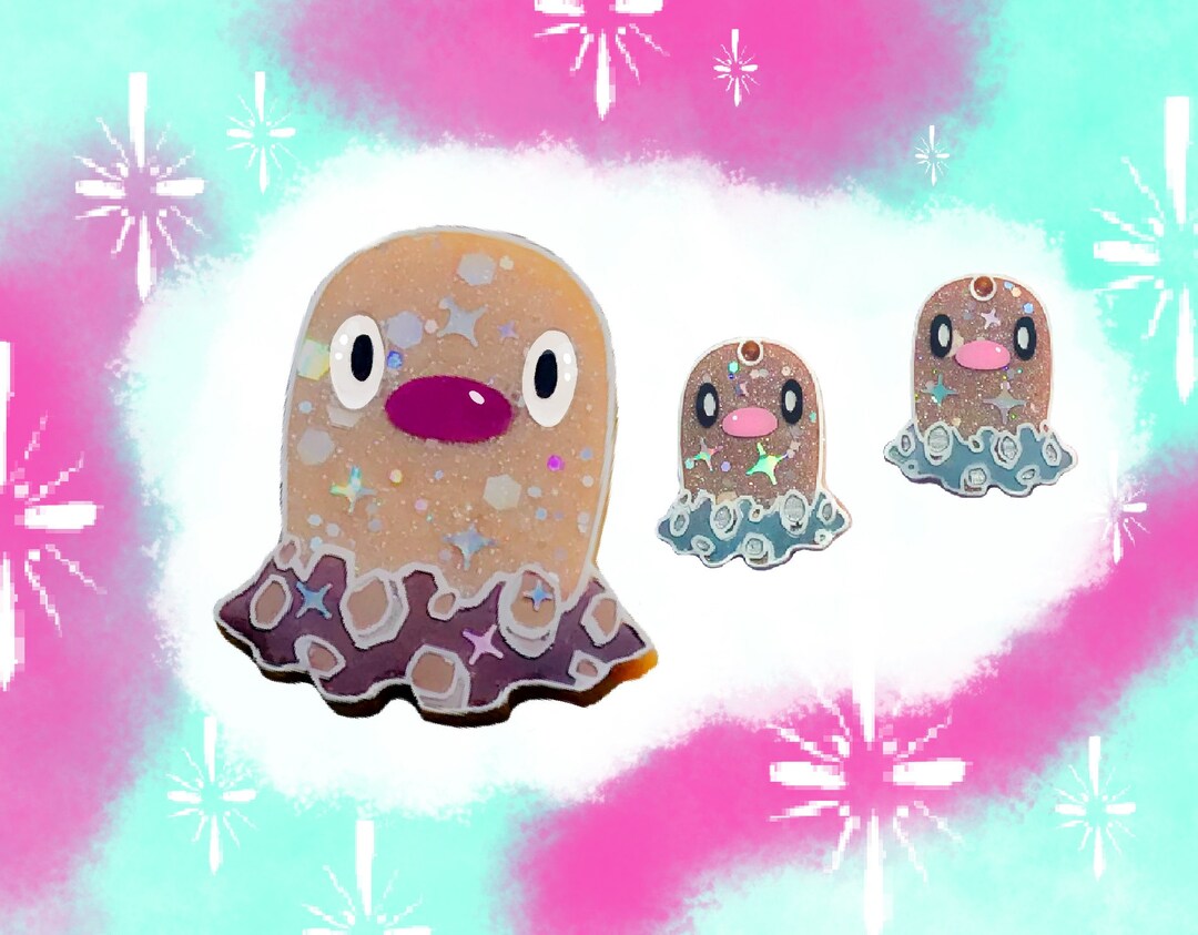 Super Shiny Poke Necklace, Cute Digging Mole Earrings and Cute Pin ...