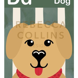 D for Dog | Animal Alphabet Print | Animal | Dog | Nursery | Playroom ...