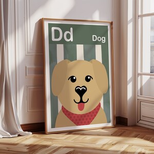 D for Dog | Animal Alphabet Print | Animal | Dog | Nursery | Playroom ...