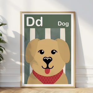 D for Dog | Animal Alphabet Print | Animal | Dog | Nursery | Playroom ...