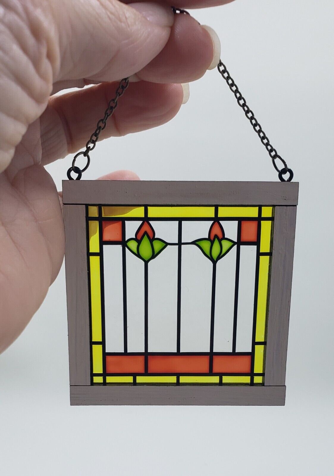 Dollhouse Miniature Stained Glass Window Hanging 1:12 Scale Artisan ...