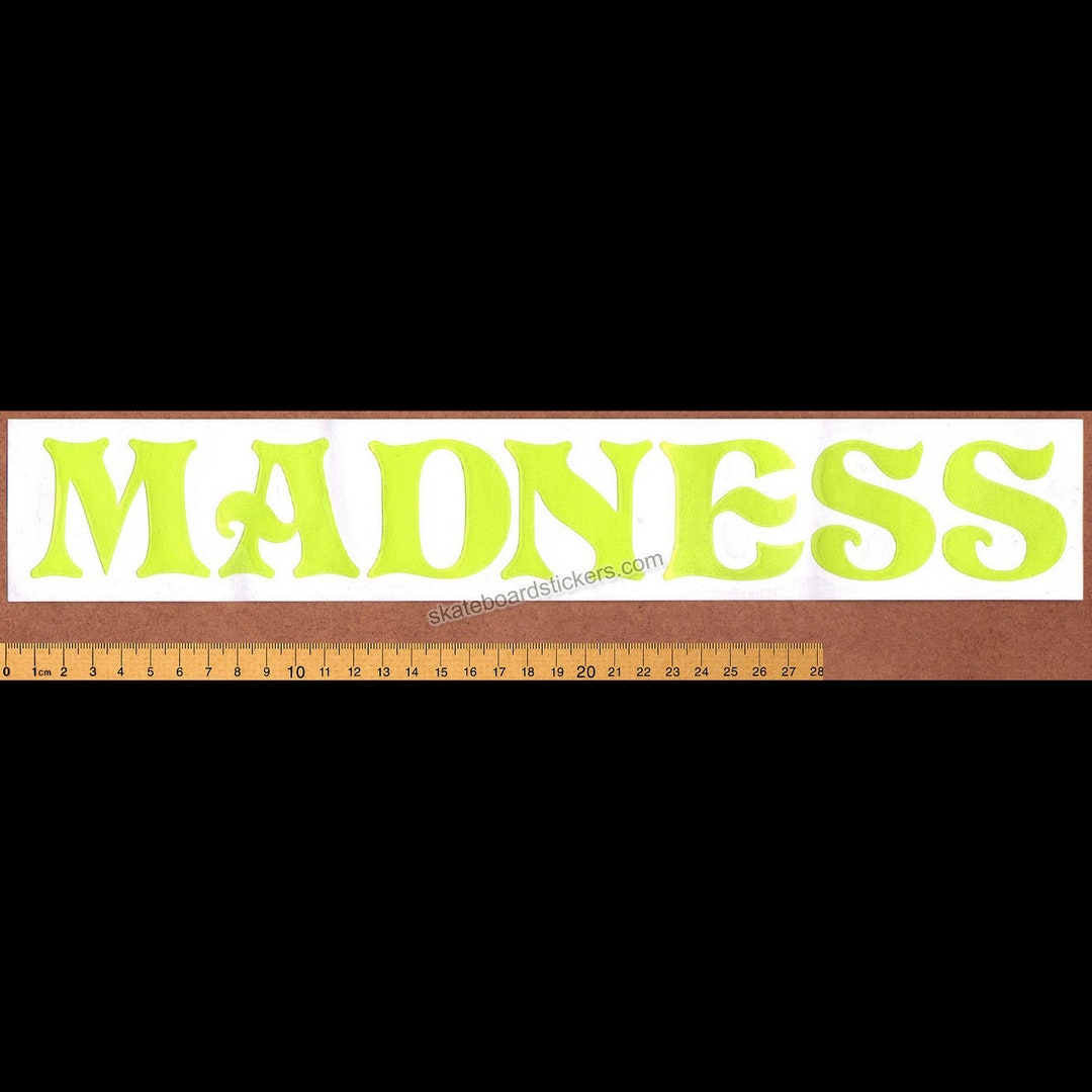Madness Rub-on Skateboard Sticker Large - Etsy