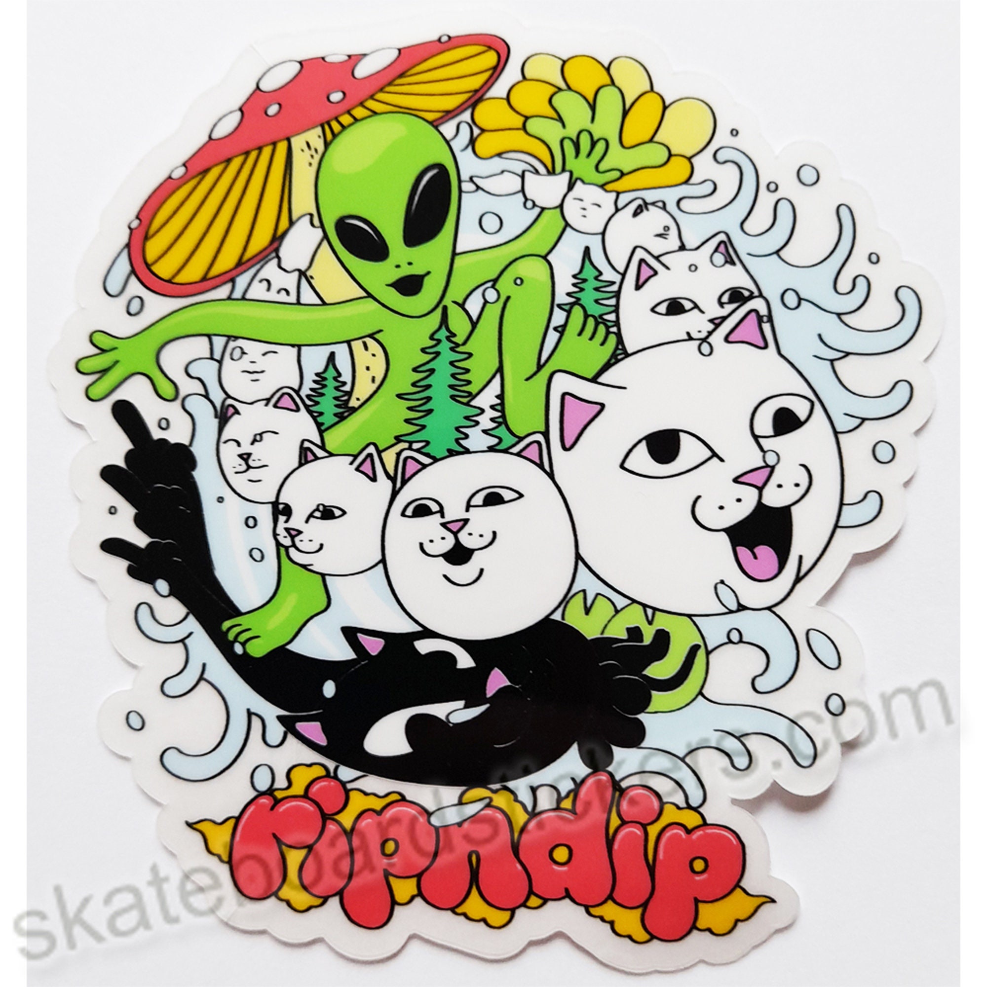 Rip N Dip Skateboard Sticker 10cm High Approx Skateboarding Cat Lord ...