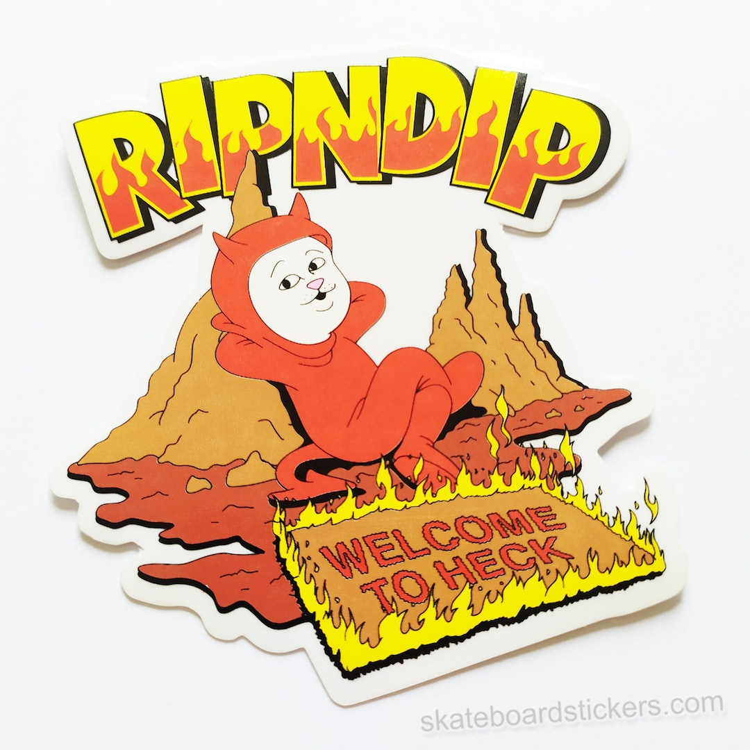RIPNDIP Skateboard Sticker "welcome to Heck" - Official Rip N Dip - Etsy