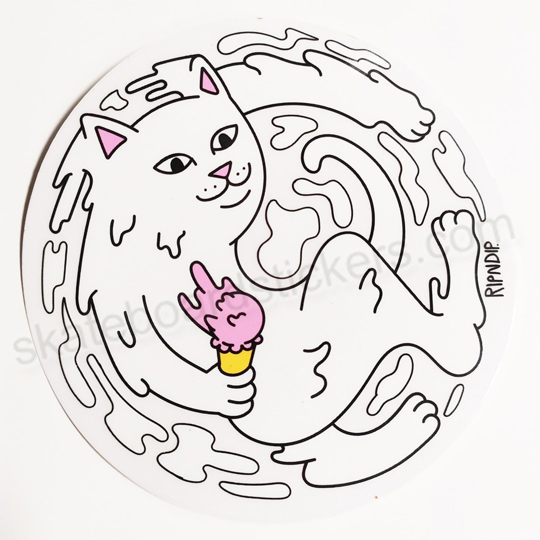 Rip N Dip Skateboard Sticker 11cm Across Approx Cat Ripndip - Etsy