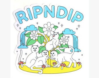 Rip N Dip Skateboard Sticker 11cm Across Approx Cat Ripndip - Etsy