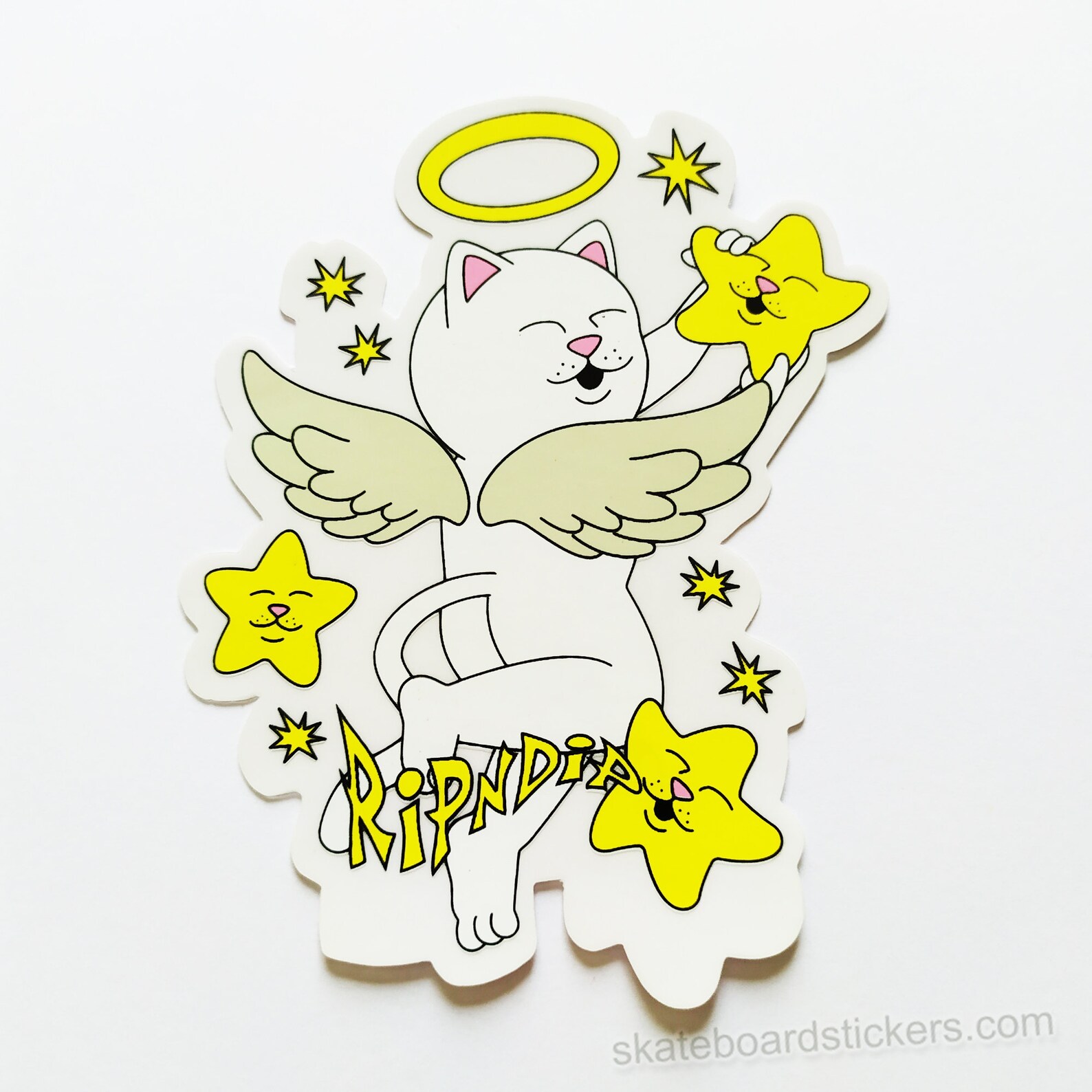 RIPNDIP Skateboard Sticker "angel Nermal" - Official Rip N Dip - Etsy