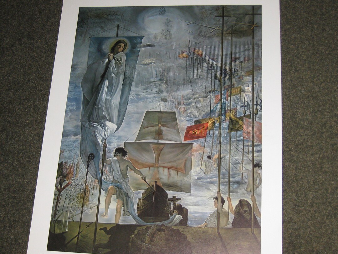 1991 NEW YORK GRAPHIC Society Print Salvatore Dali the Discovery of ...