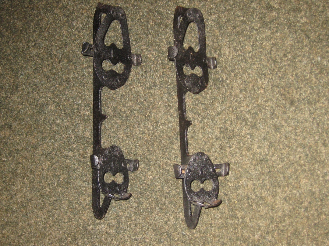 METAL ICE SKATES Vintage Metal Over the Shoe 13 1/8" Long Originally ...