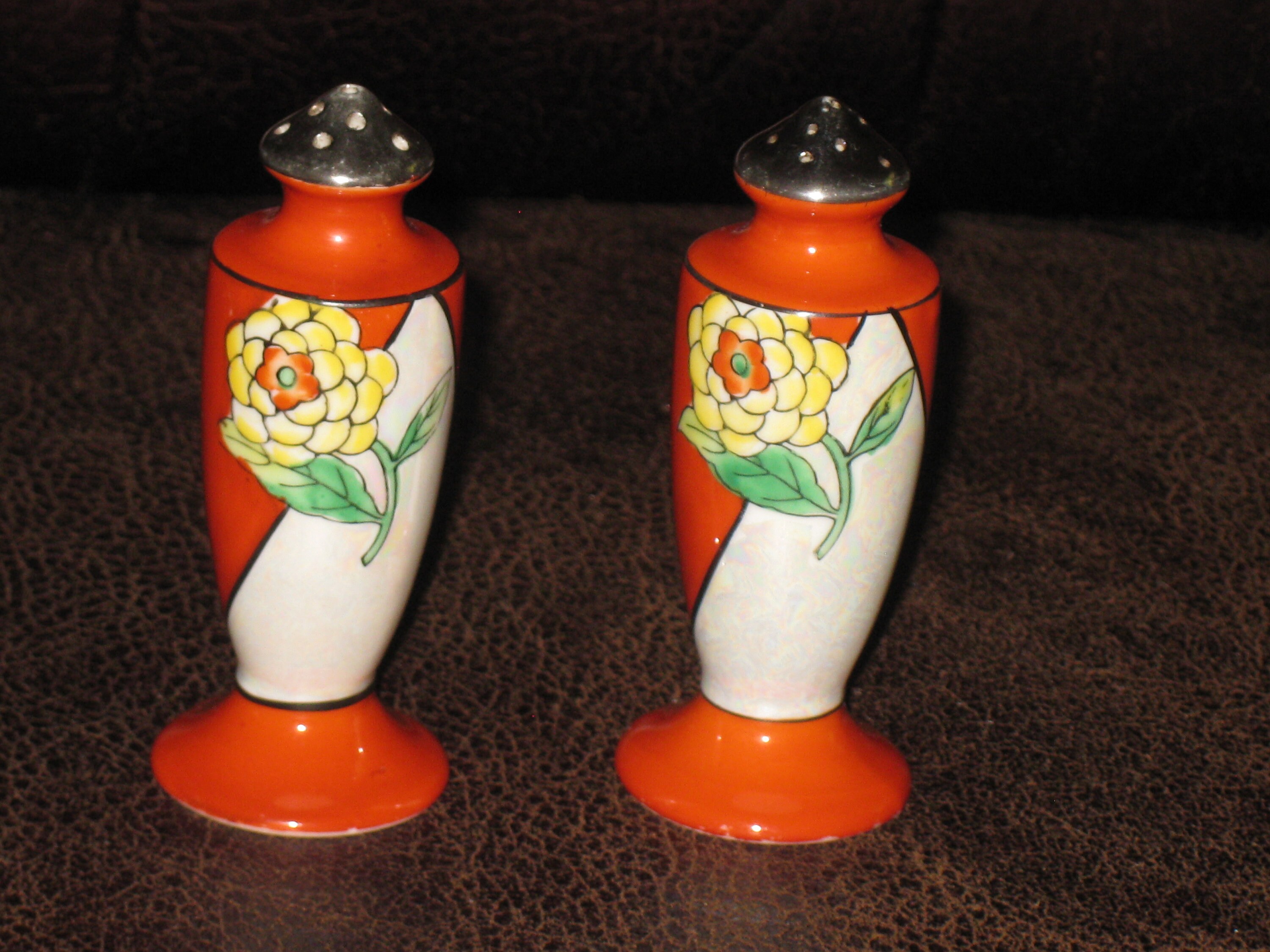 Home & Living Large Orange and Yellow Salt & Pepper Shakers/ Salt and ...