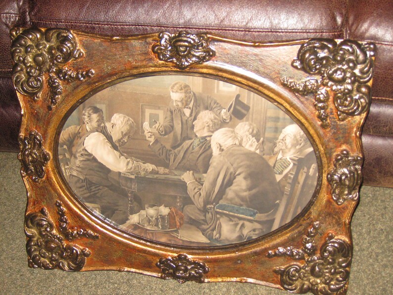 ANTIQUE ORNATE PORTRAIT Picture Frame Oval Opening 19 x | Etsy