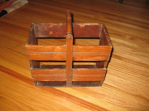 HAND MADE WOODEN Holder Box Carrier Antique Rustic Original 12 | Etsy