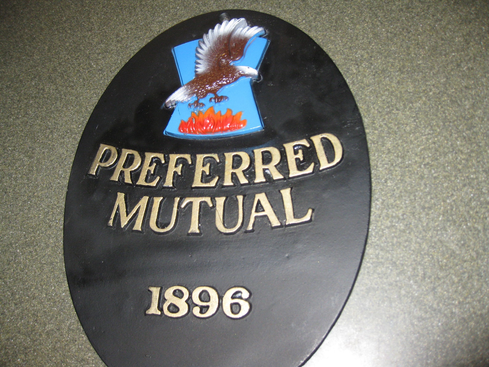 PREFERRED MUTUAL METAL Insurance Advertising Oval Wall Plaque - Etsy